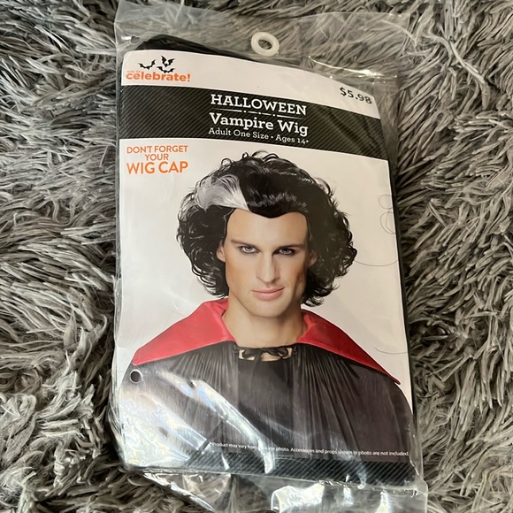 Celebrate It | Other | Mens Vampire Wig Black Halloween Costume Count ...